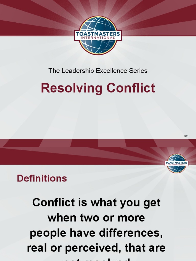 Resolving Conflict: The Leadership Excellence Series | PDF