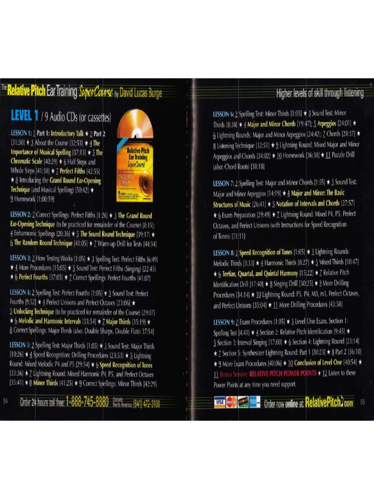 Relative Pitch Ear Training by David Lucas Burge (Manual) PDF | PDF ...