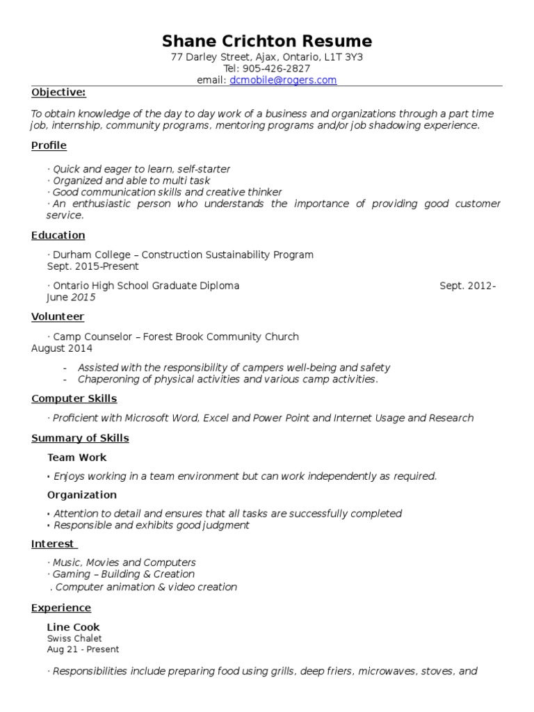 Shane Crichton - Resume | PDF