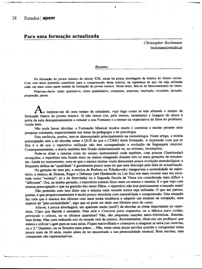 Artigo APEM - Christopher Bochman PDF | PDF