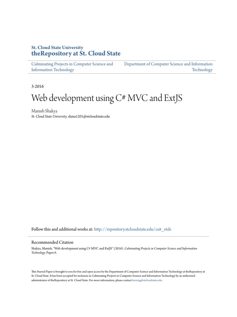 Web Development Using C Mvc And Extjs A Comparison Of Two Similar Applications Built With 
