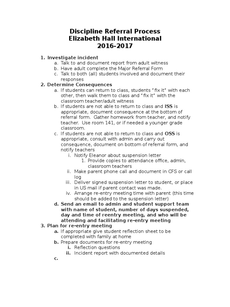 Discipline Referral Process | PDF