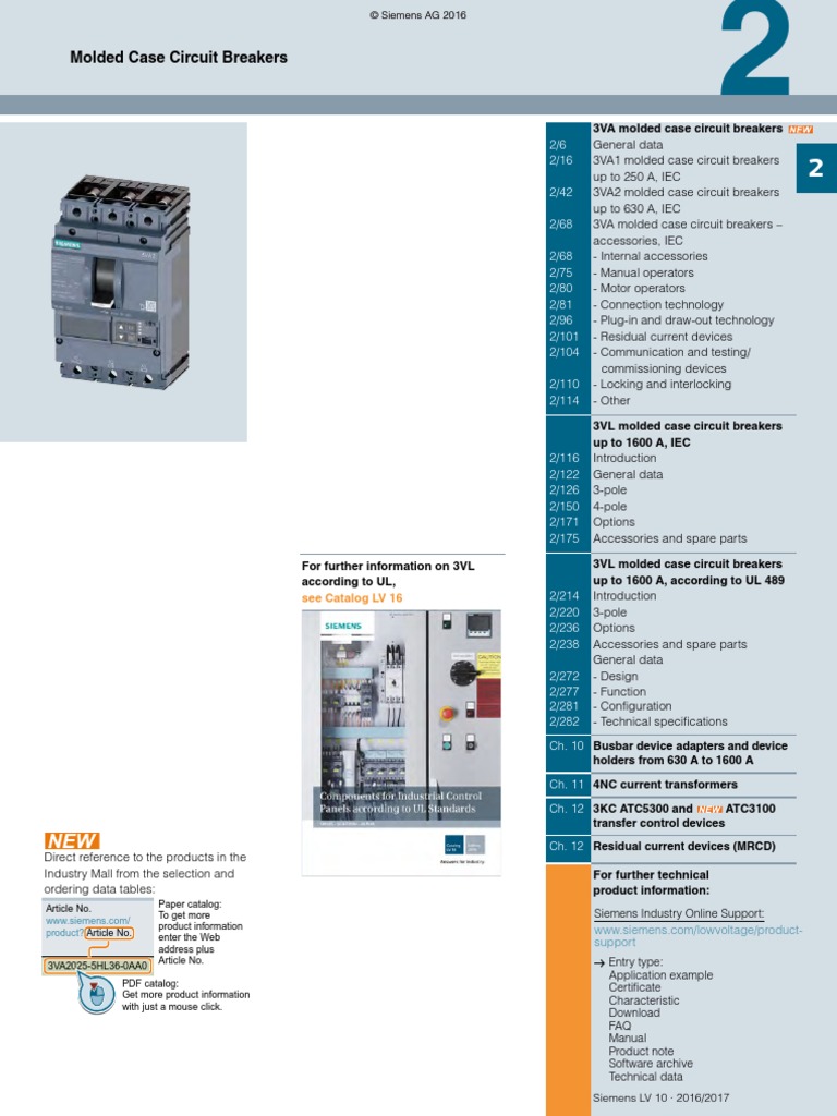 Catalogo Disjuntores 3VA (ENG) | PDF | Fuse (Electrical) | Equipment