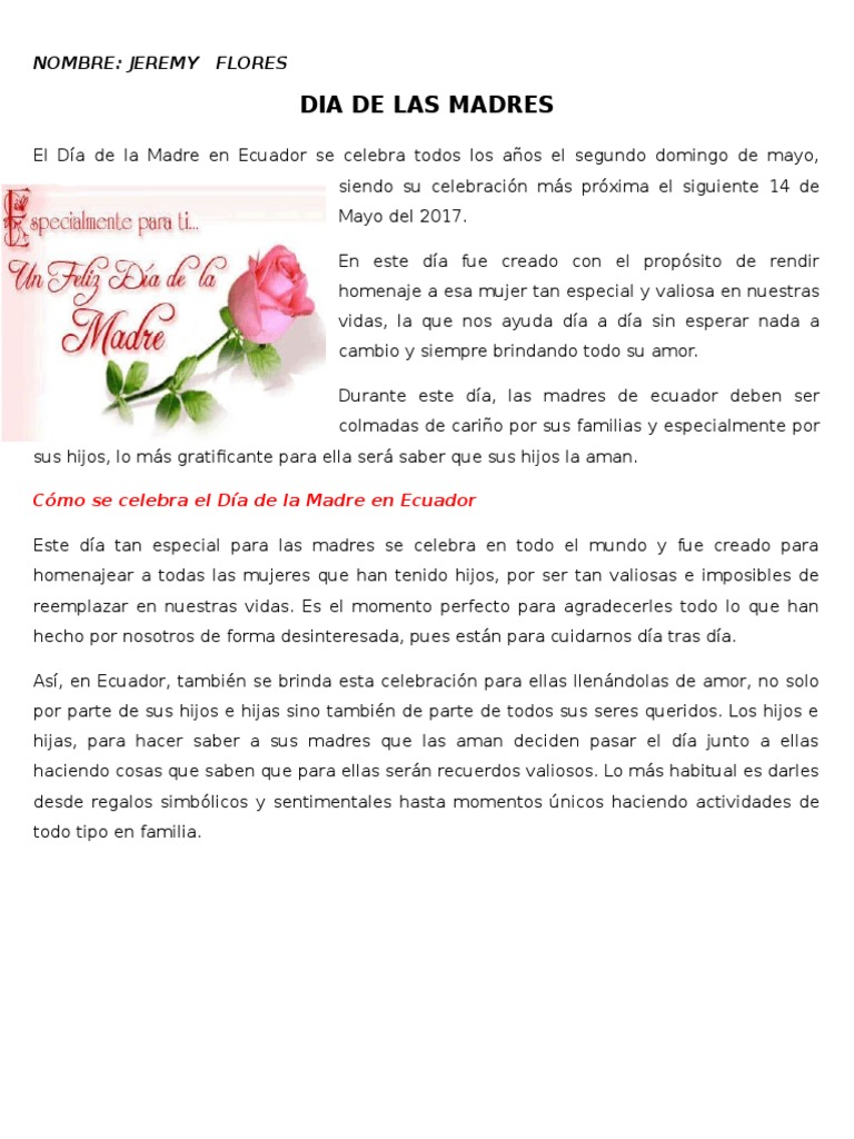 Dia de Las Madres | PDF