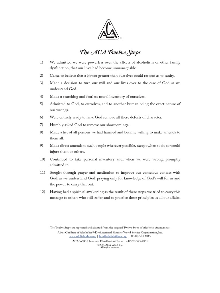 The ACA Twelve Steps en-US A4 | PDF