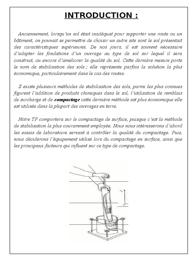 Essai Proctor : Compactage et Optimisation | PDF | Ingénierie civile ...