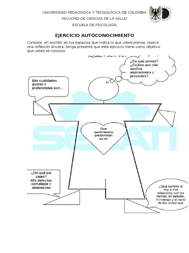 Ejercicio Autoconocimiento | PDF | Sicología | Conceptos psicologicos