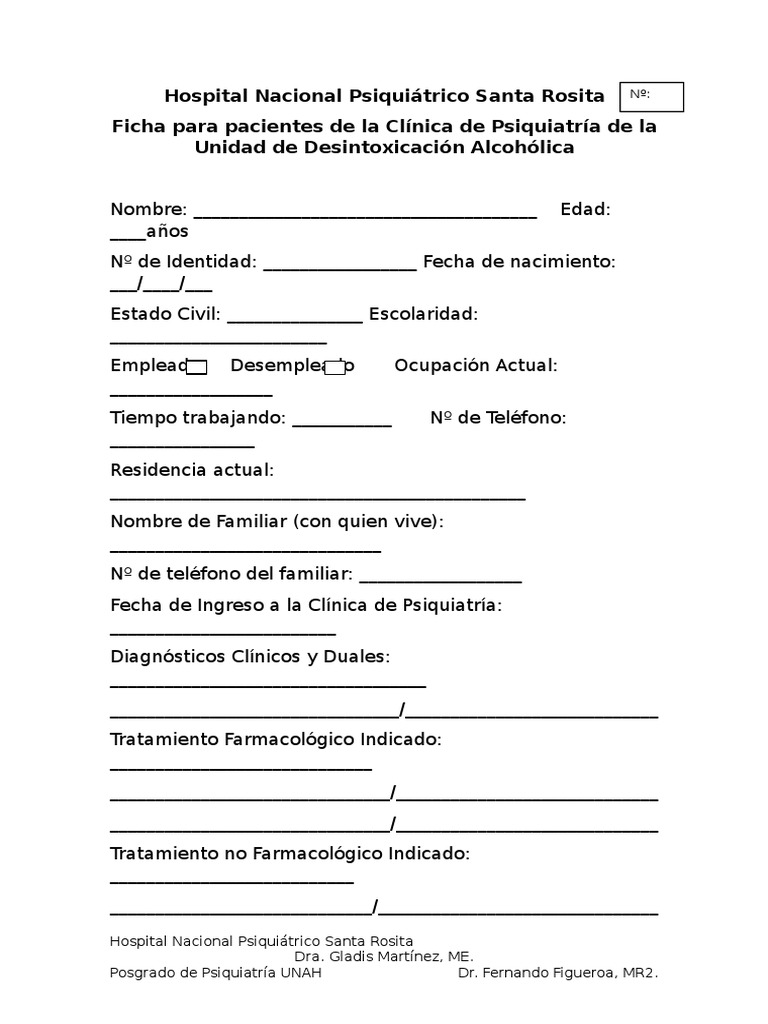 Ficha pacientes UDA | Medicina CLINICA | Medicina