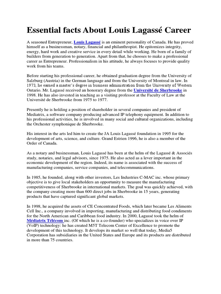 From The Desk of Louis Lagassé | PDF | Entrepreneurship | Business