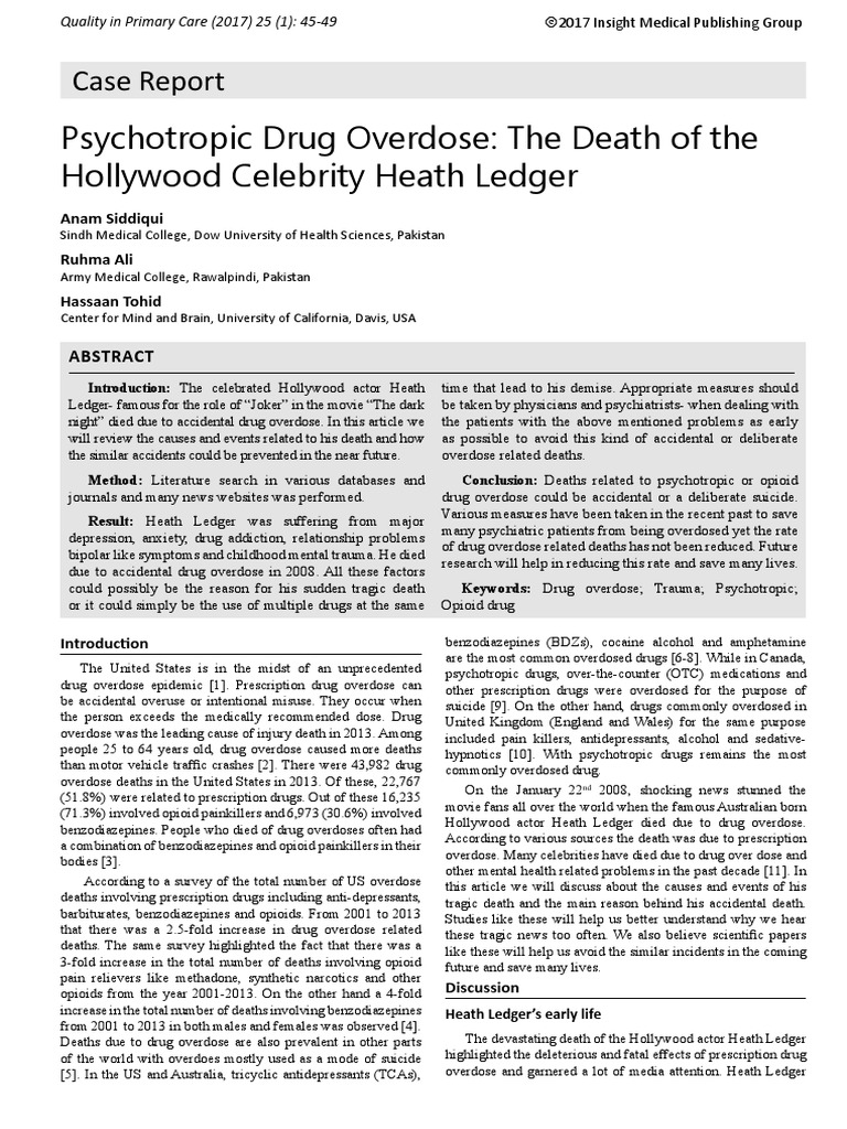 Psychotropic Drug Overdose The Death of The Hollywood Celebrity Heath ...