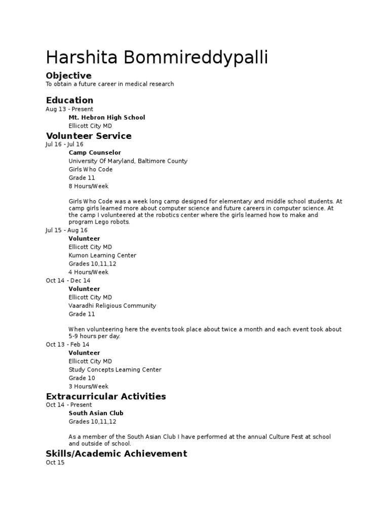 Harshita Bommireddypalli Resume | PDF
