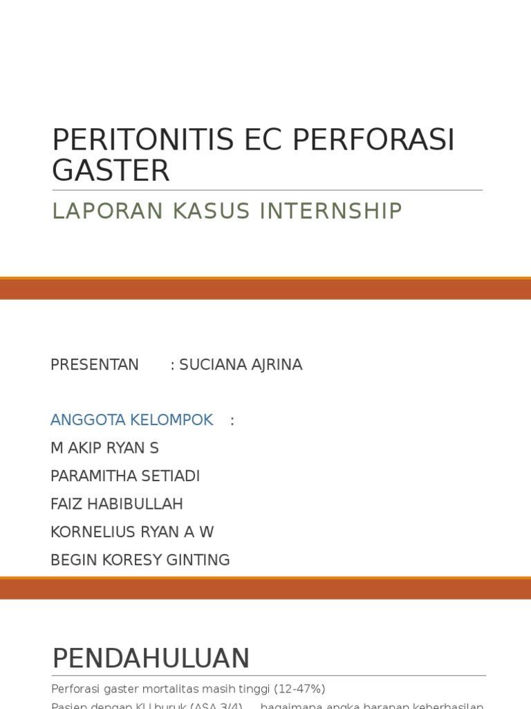 Kasus Peritonitis Akibat Perforasi Gaster | PDF