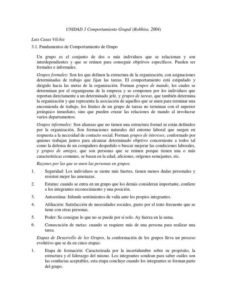 Comportamiento Grupal | PDF | Liderazgo | Comportamiento