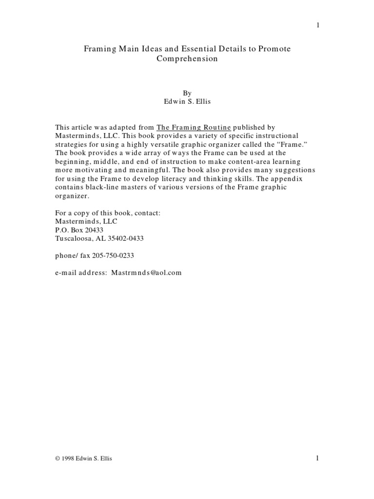 Framing Lesson Complete Instructions and Examples | PDF | Graphics ...