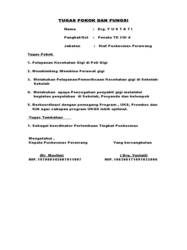 Tupoksi | PDF