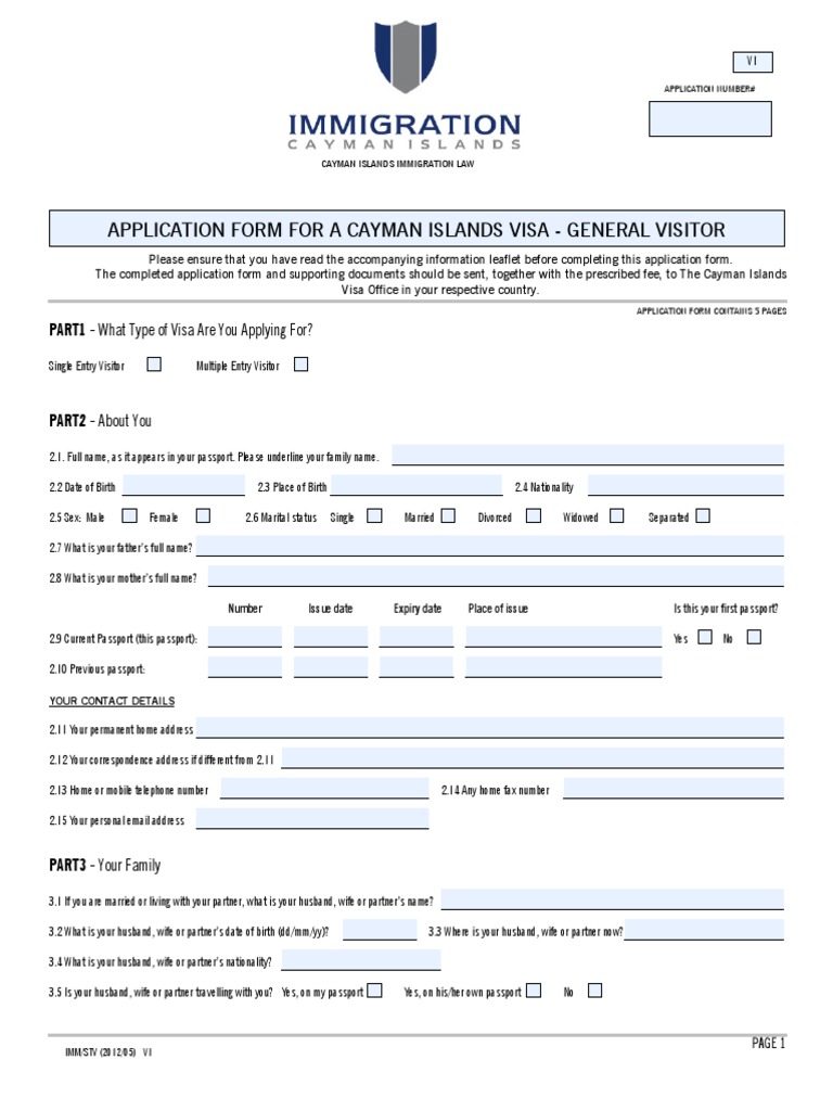 Cayman Islands Visa Application Form | PDF | Travel Visa | Passport