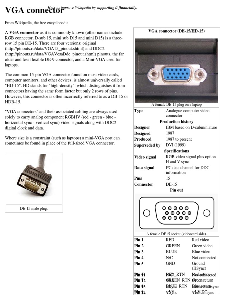 VGA Connector | PDF | Digital Technology | Computer Hardware