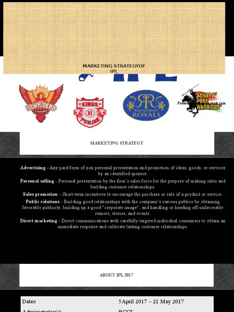 IPL 2017 Marketing Strategies Overview | PDF