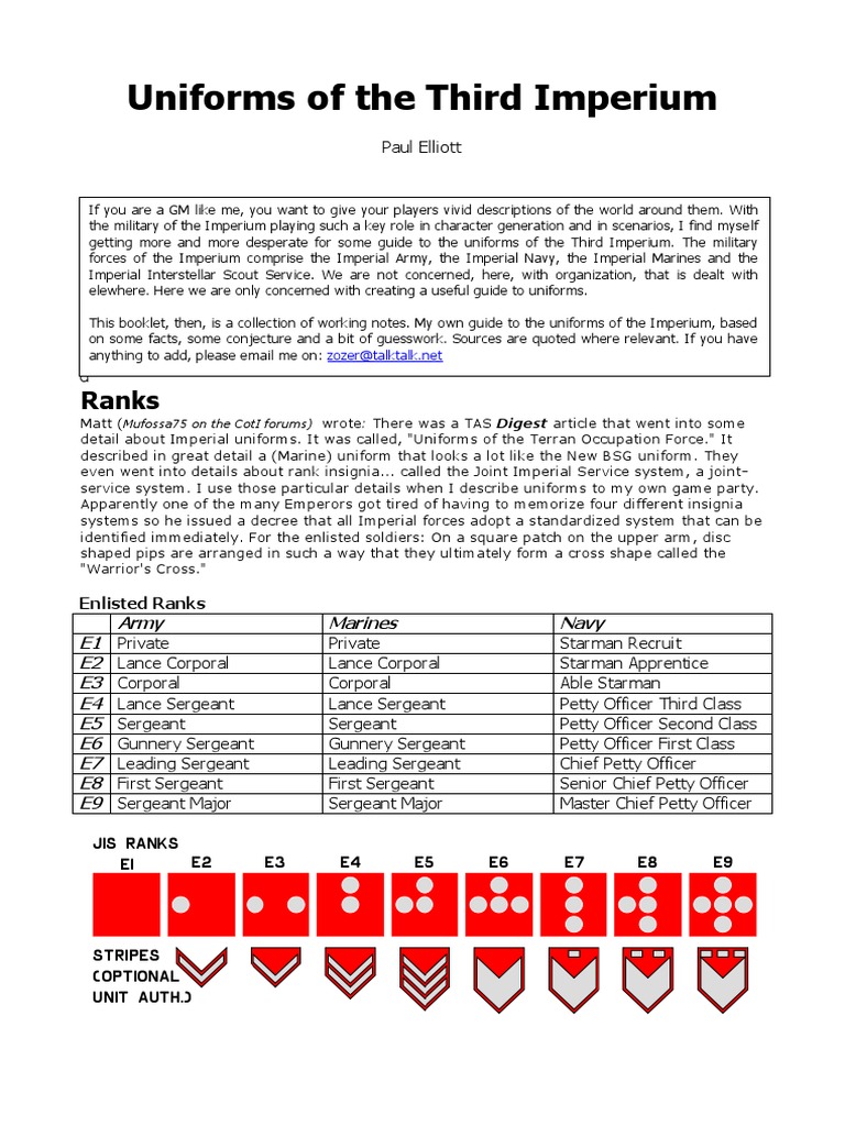 Uniforms of The Third Imperium | PDF | Sergeant | Corporal