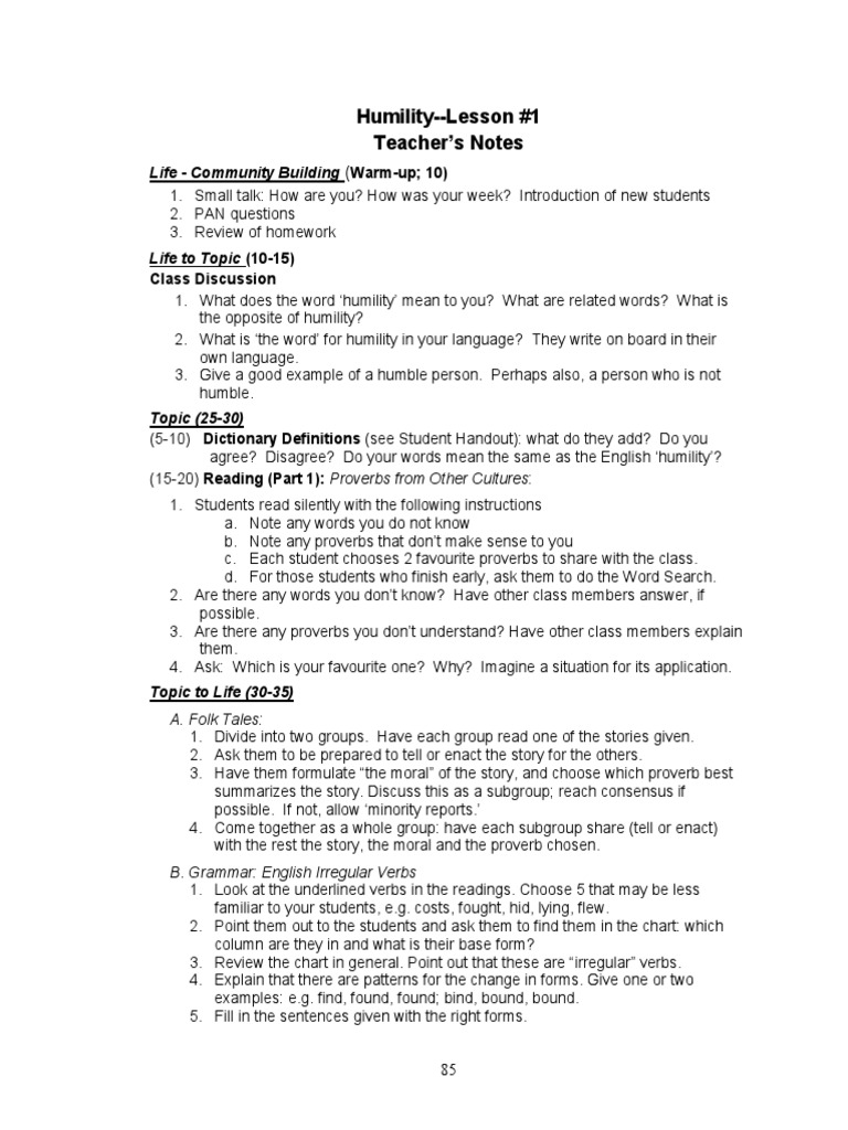 Humility Lessons | PDF | Humility | Proverb