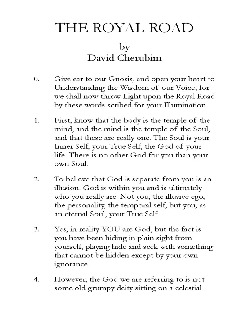 The Royal Road by David Cherubim | PDF | Ātman (Hinduism) | Soul