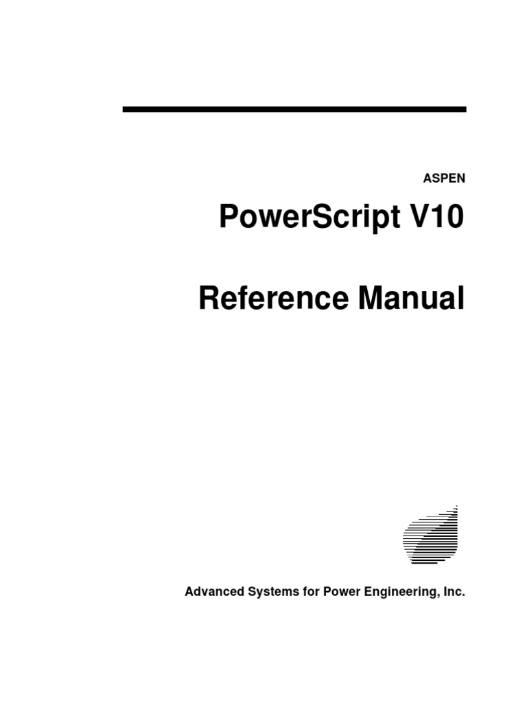Power Script Reference Manual Subroutine Scripting Language 