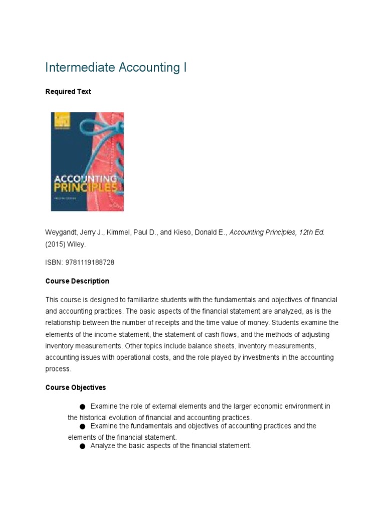 Intermediate Accounting I: Required Text | PDF | Inventory | Income ...