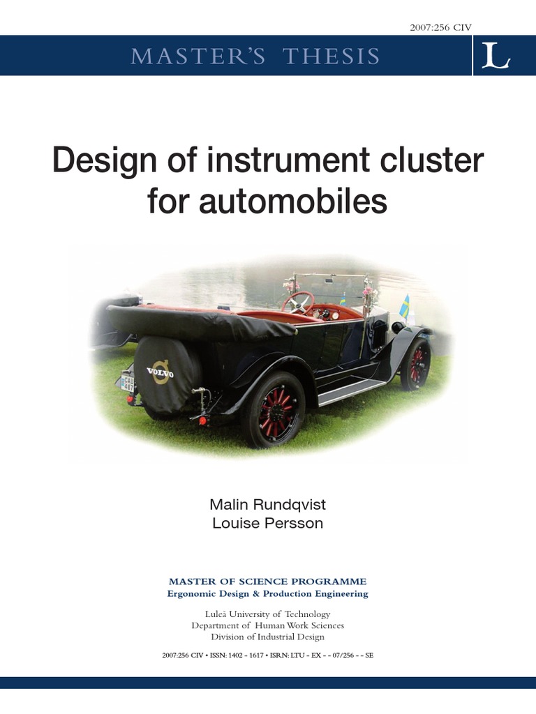Design of Instrument Cluster | PDF | Standard Deviation | Standard Error