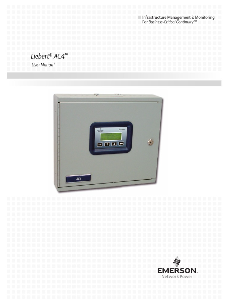 Liebert Ac4 User Manual PDF | PDF | Electrical Connector | Light ...