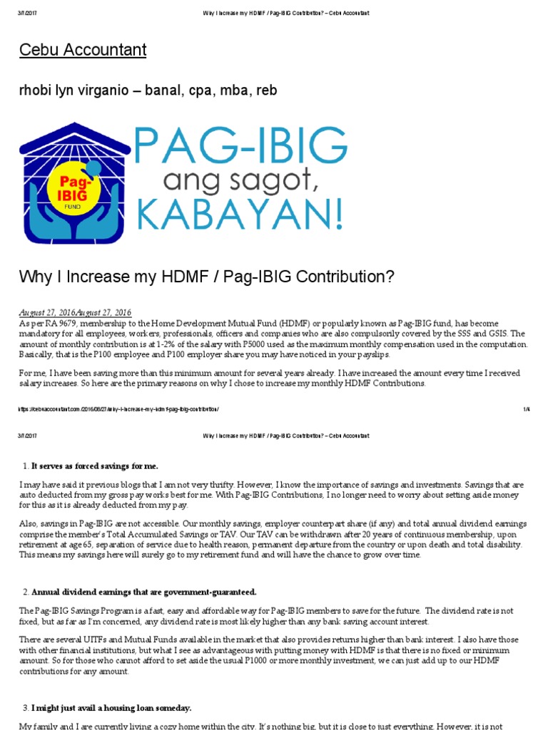 Why I Increase My HDMF _ Pag-IBIG Contribution_ – Cebu Accountant ...