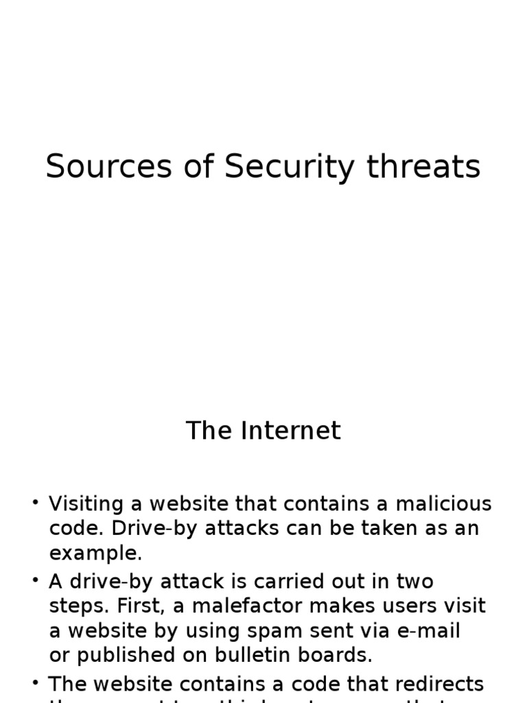 Sources of Security Threats | Download Free PDF | Malware | Threat ...