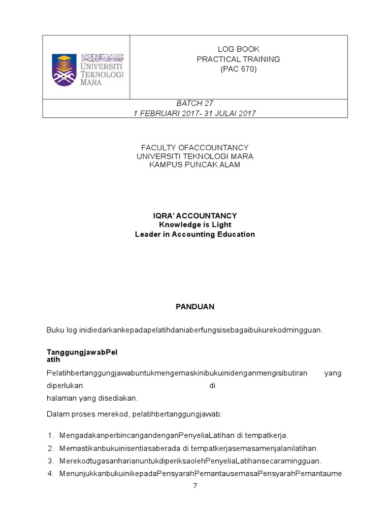 Log Book LP (Attach Peraturan & Syarat) | PDF