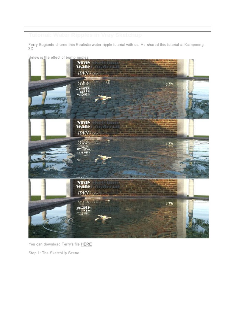 Vray Water Rendering | PDF | Rendering (Computer Graphics) | Reflection ...