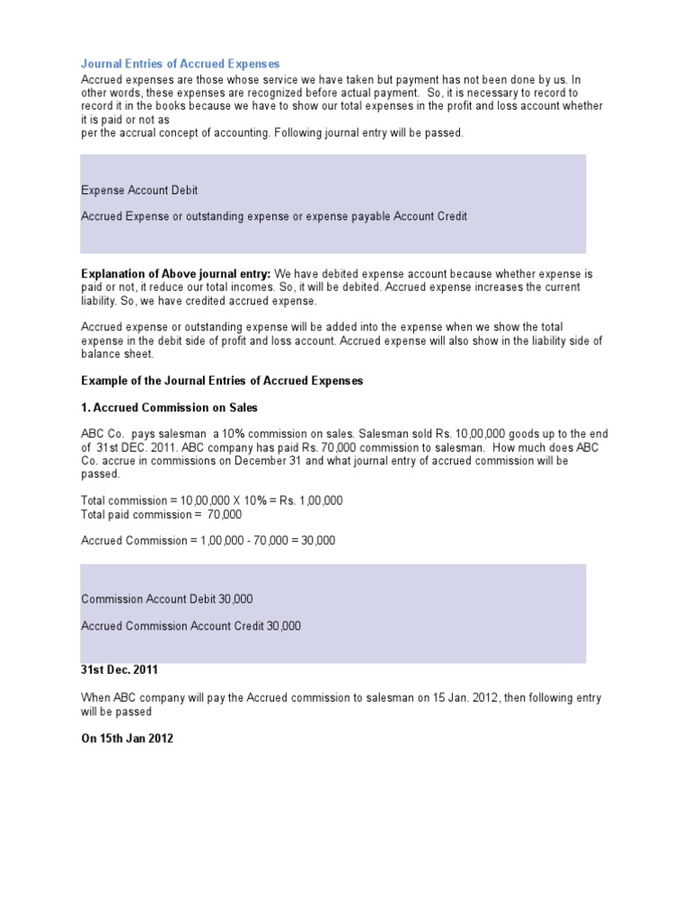 Journal Entries of Accrued Expenses | Debits And Credits | Accrual