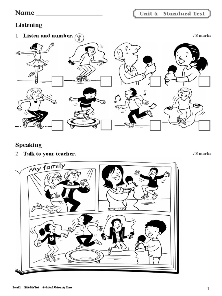 Editable Test Unit 4. Standard Level | PDF