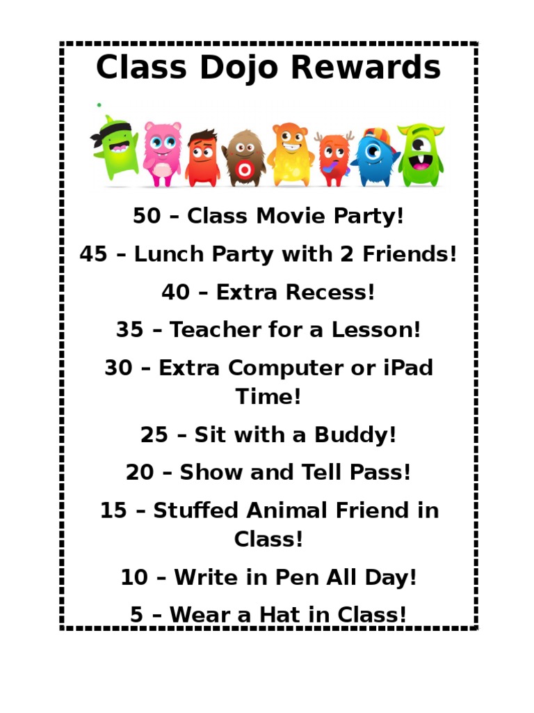 Class Dojo Rewards | PDF