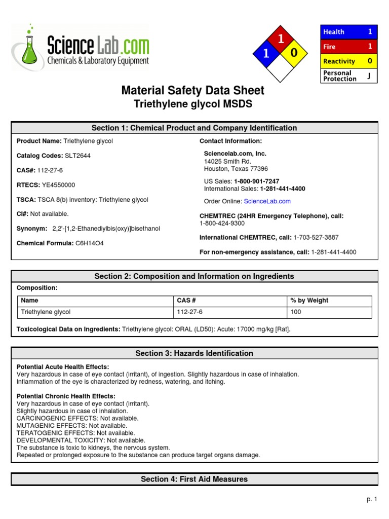 122 Triethylene Glycol | PDF | Toxicity | Biodegradation