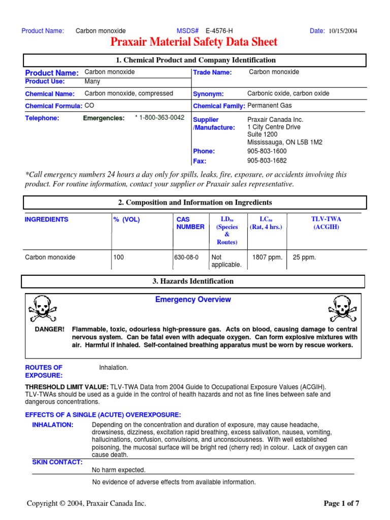 027 Carbon Monoxide | Explosive Material | Combustion