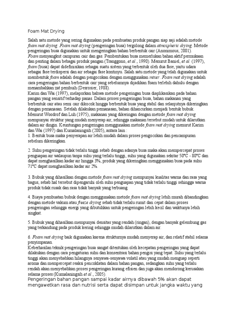 Foam Mat Drying | PDF