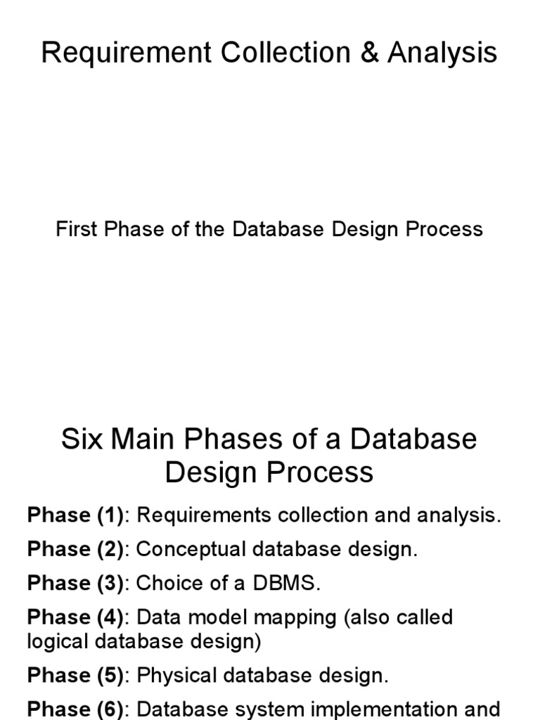Requirements Collection and Analysis | PDF | Database Design | Databases