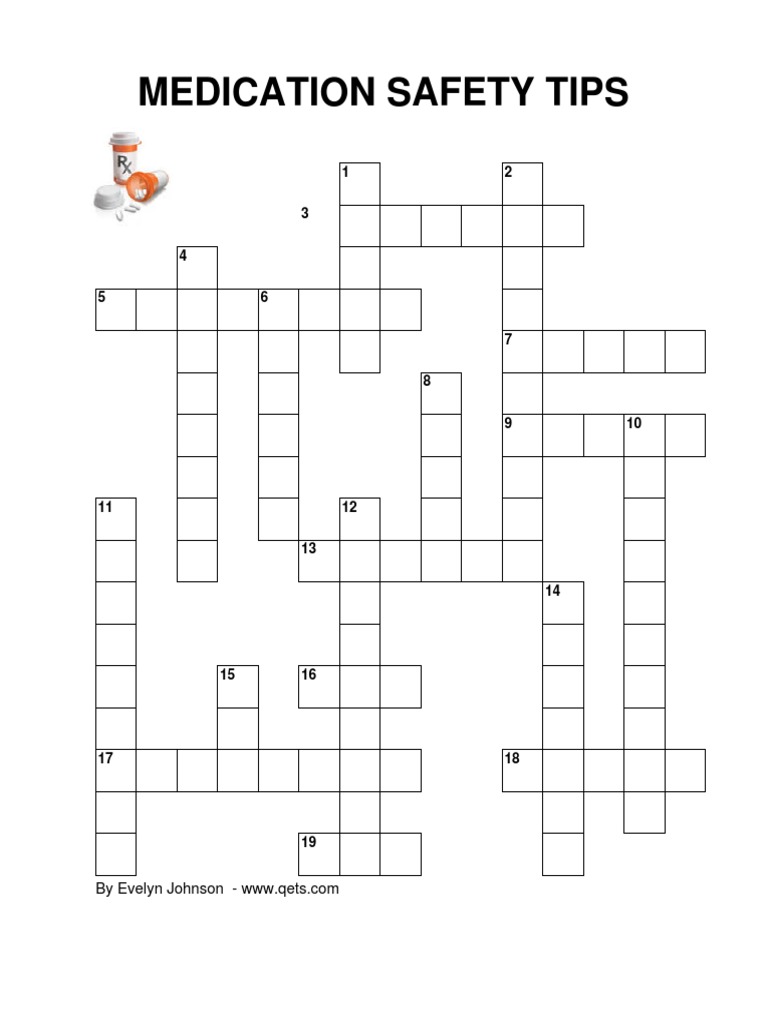Medication Safety Tips Crossword Puzzle | PDF