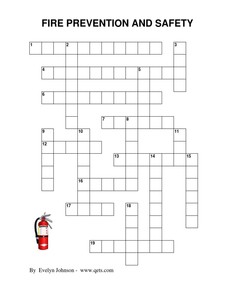 Fire Prevention Safety LP FF Crossword | PDF | Fires | Materials