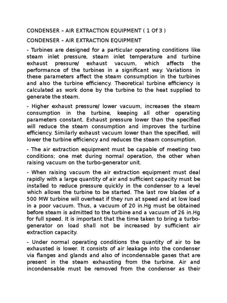 CONDENSER Air Extraction | PDF