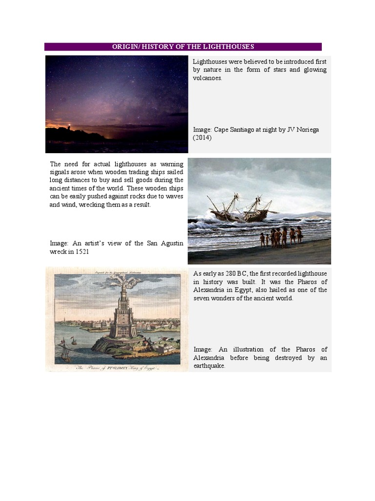 Origin/ History of The Lighthouses | PDF