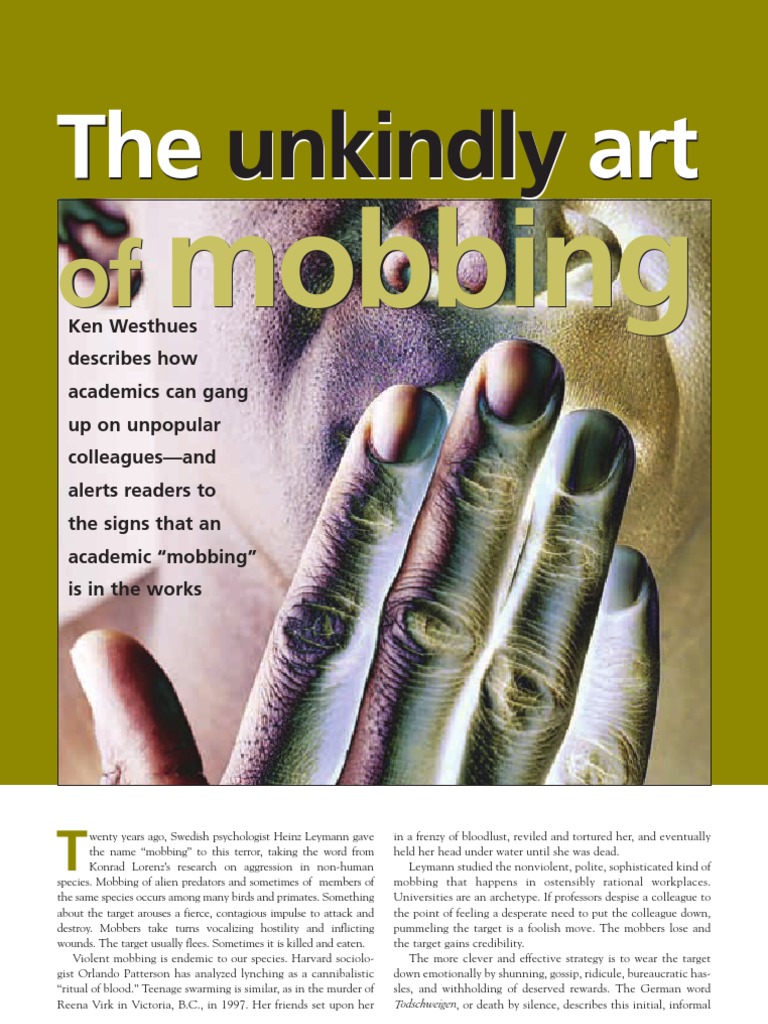 Unkindly Art of Mobbing | PDF | University | Psychology