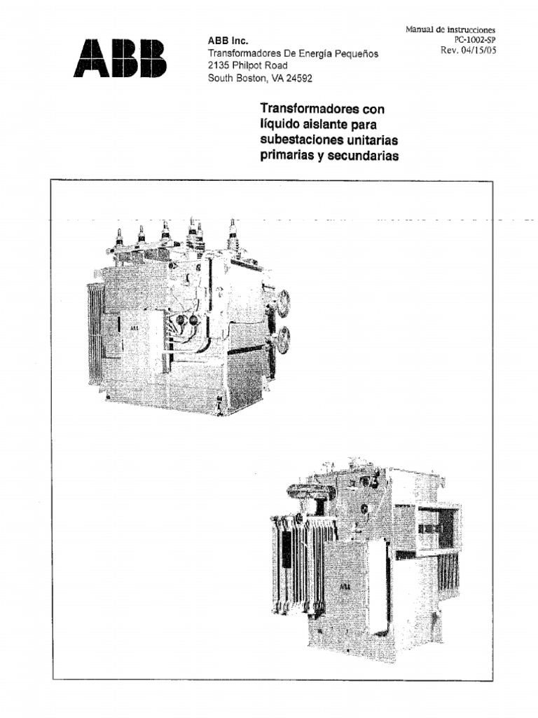 ABB - Transformadores Con Líquido Aislante para Subestaciones Unitarias ...
