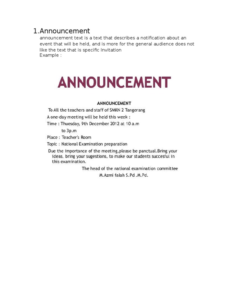 Announcement | PDF