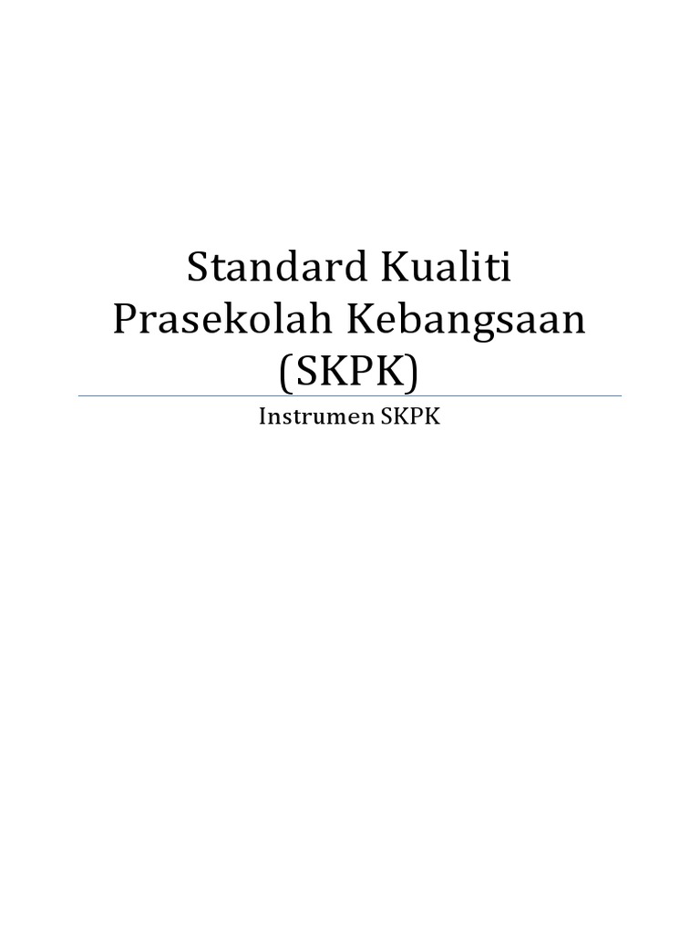 SKPK Prasekolah | PDF