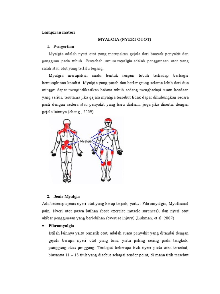 PENYEBAB DAN PENANGANAN NYERI OTOT (MYALGIA) | PDF