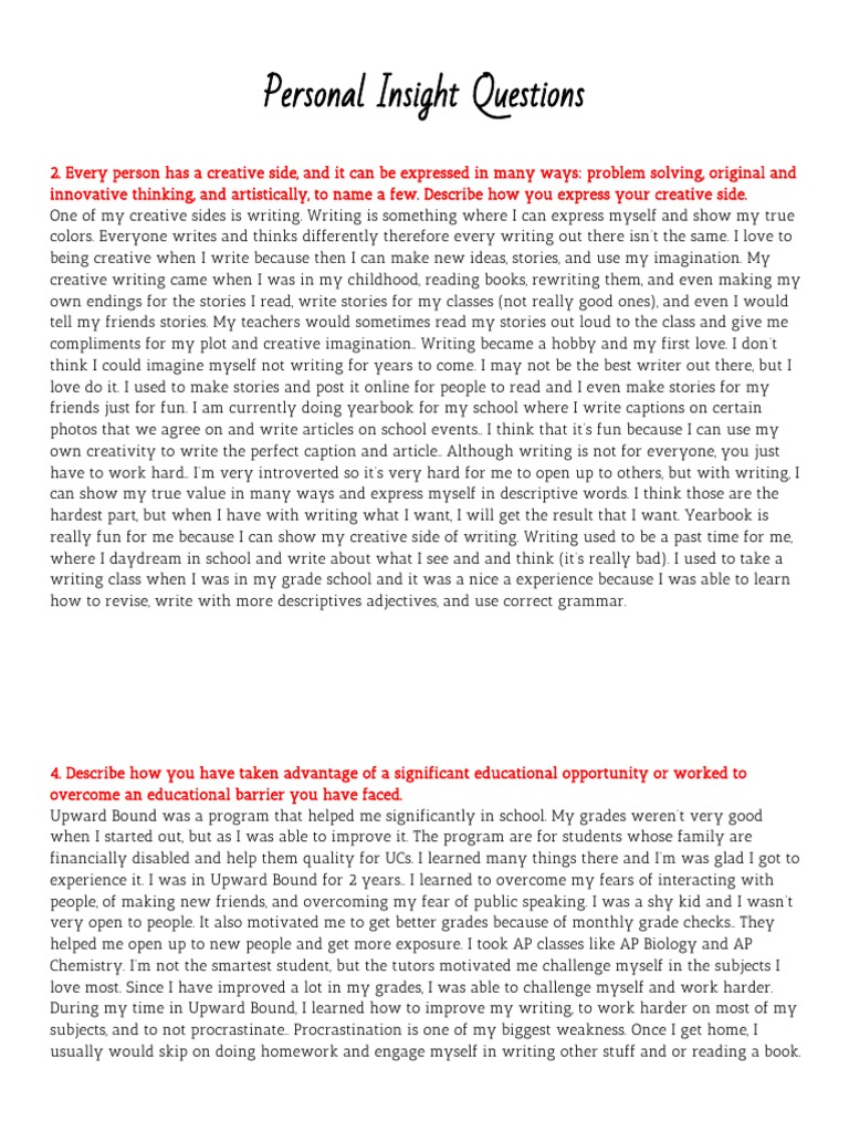 Personal Insight Questions | Download Free PDF | Astronomy | Physics